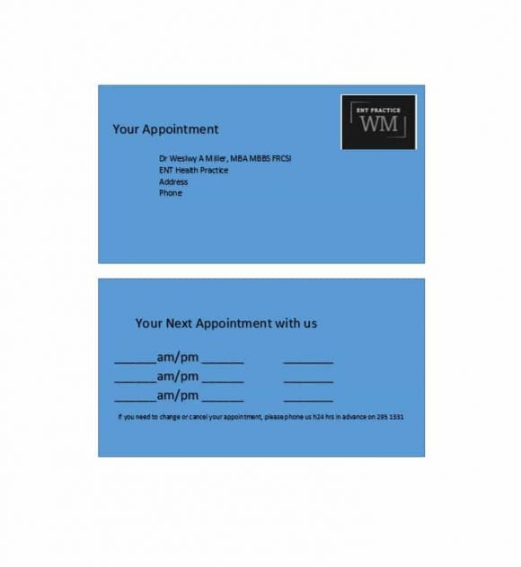 40+ Appointment Cards Templates & Appointment Reminders