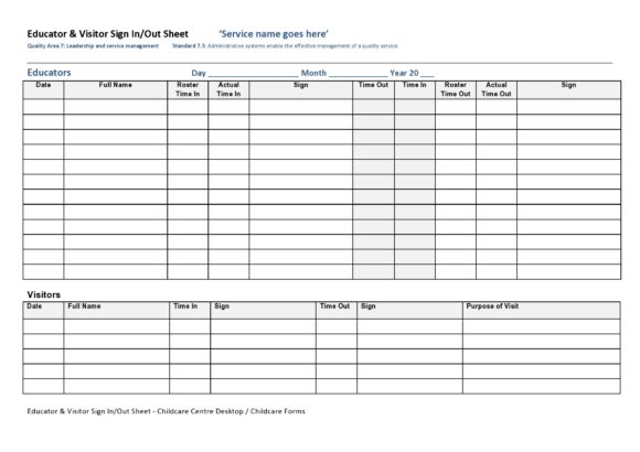 40 Printable Visitor Log Templates (Excel / Word)