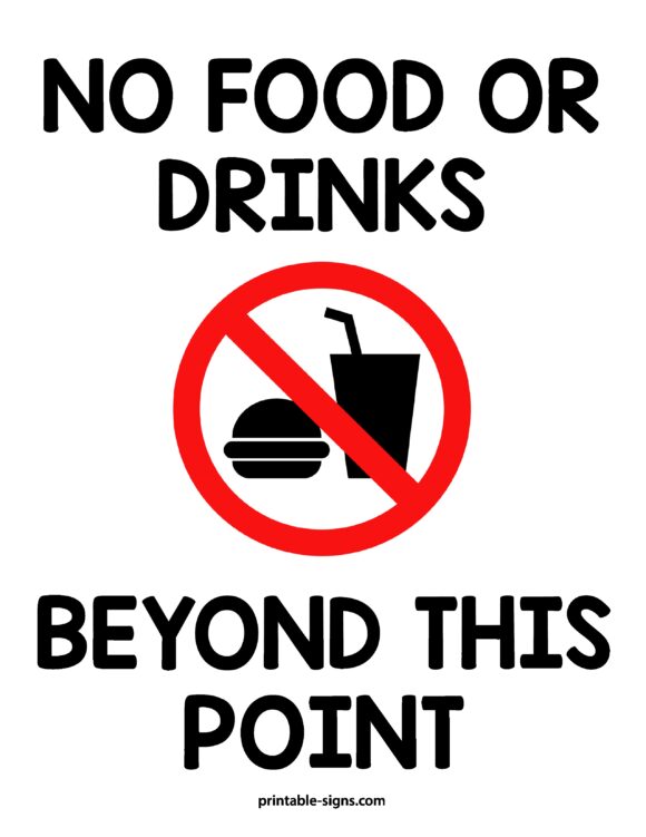 38 No Food or Drink Signs [100% Free] - PrintableTemplates