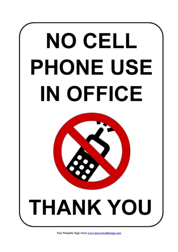 30 No Phone Signs [No Cell Phone Use Signs]